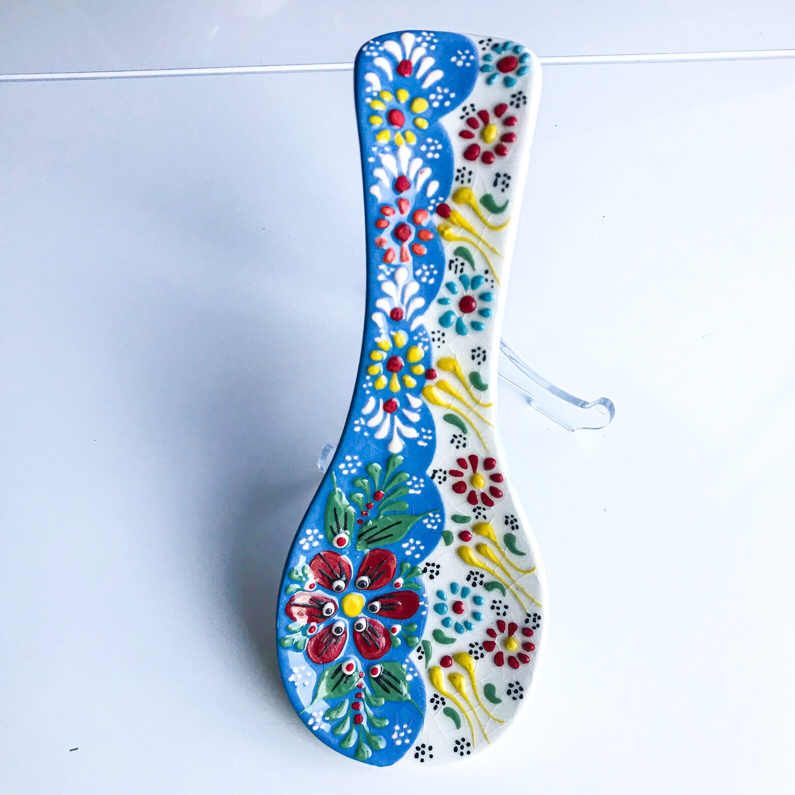 Sky Blue Coffee Spoon Rest Tea Spoon Holder Abstract Blue - Etsy