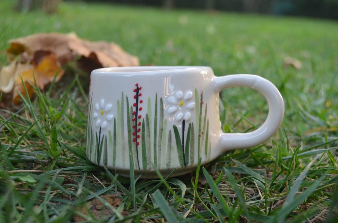 Ceramic Coffee Mug, Boho Tea Cups, Morning Clay Cup, Latte Pottery Mug ...