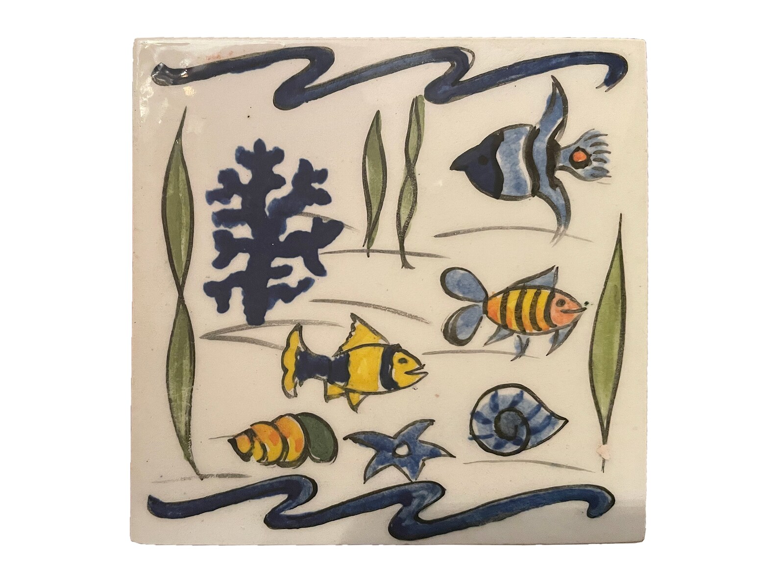 10x10 Cm Sea and Beach Themed Ceramic Tile, Backsplash Accent Ceramic ...