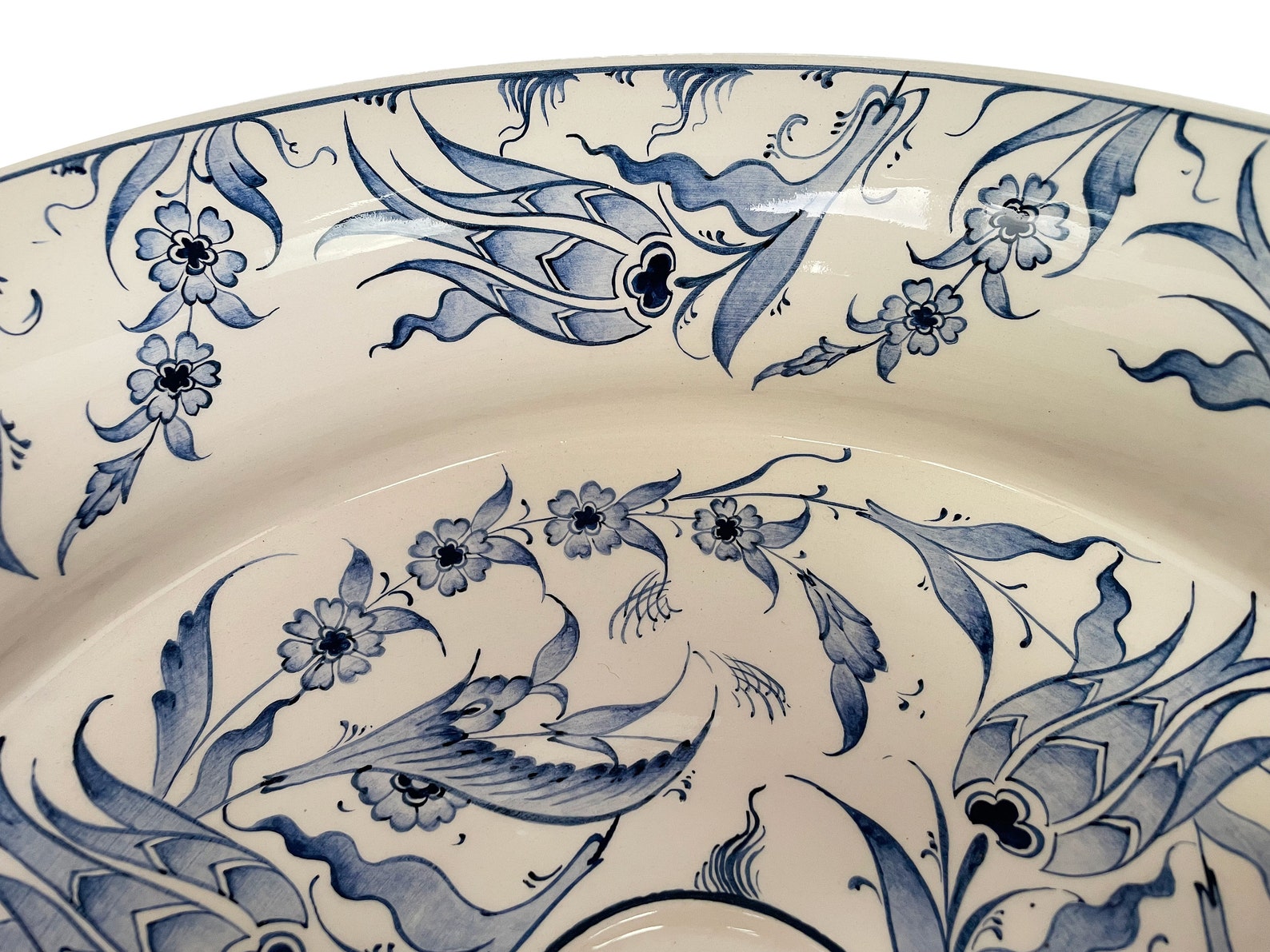 Bathroom Vanity Vessel Sink, Floral Washbasin, Half Bathroom Sink ...
