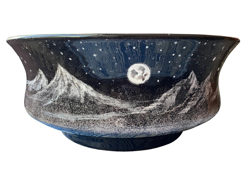 Night & Moon Washbasin, Master Bathroom Ceramic Vessel Sink, Above ...