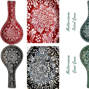 14 Color Ceramic Spoon Rest, Handmade Pottery, Ladle Rest, Kitchen ...
