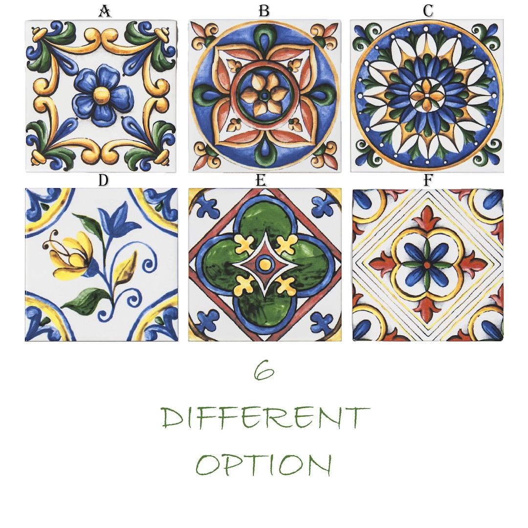 4x4" Inches Unique Mexican Ceramic Tiles, Backsplash Accent Ceramic ...