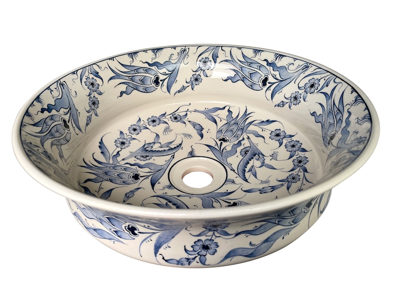Bathroom Vanity Vessel Sink Floral Washbasin Half Bathroom - Etsy