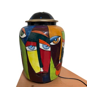 Cubism Art Table Lamp, Face Design Accent Ceramic Lamp, Vase Floor Lamp ...