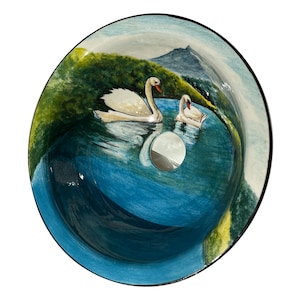 Ceramic Swan Sink, Round Bathroom Vessel Sink, Ceramic Above Counter ...