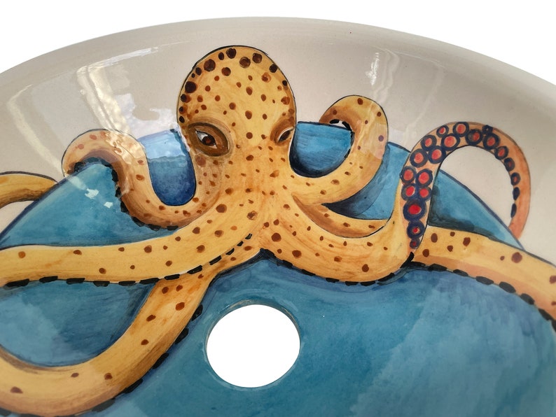 Bathroom Vessel Octopus Sink Ceramic Countertop Basin - Etsy