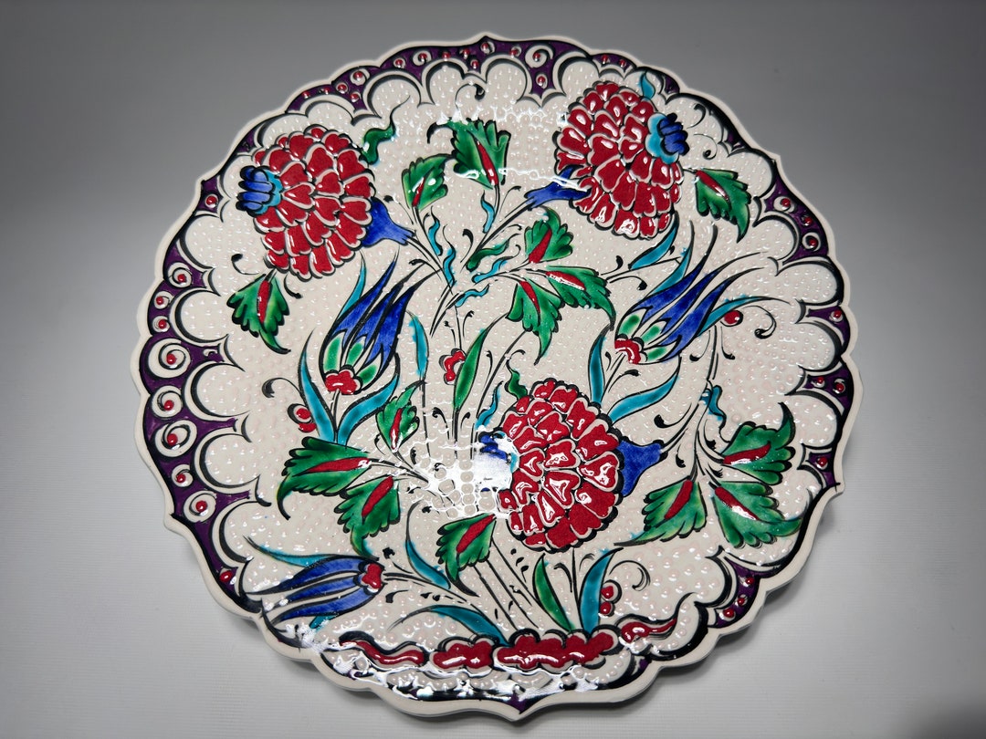 Decorative Ceramic Floral Hanging Plate, Wall Plate With Velvet Box ...