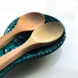 14 Color Ceramic Spoon Rest, Handmade Pottery, Ladle Rest, Kitchen ...