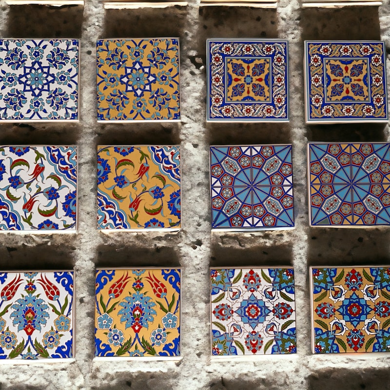 Turkish Iznik Tile Coaster - Etsy