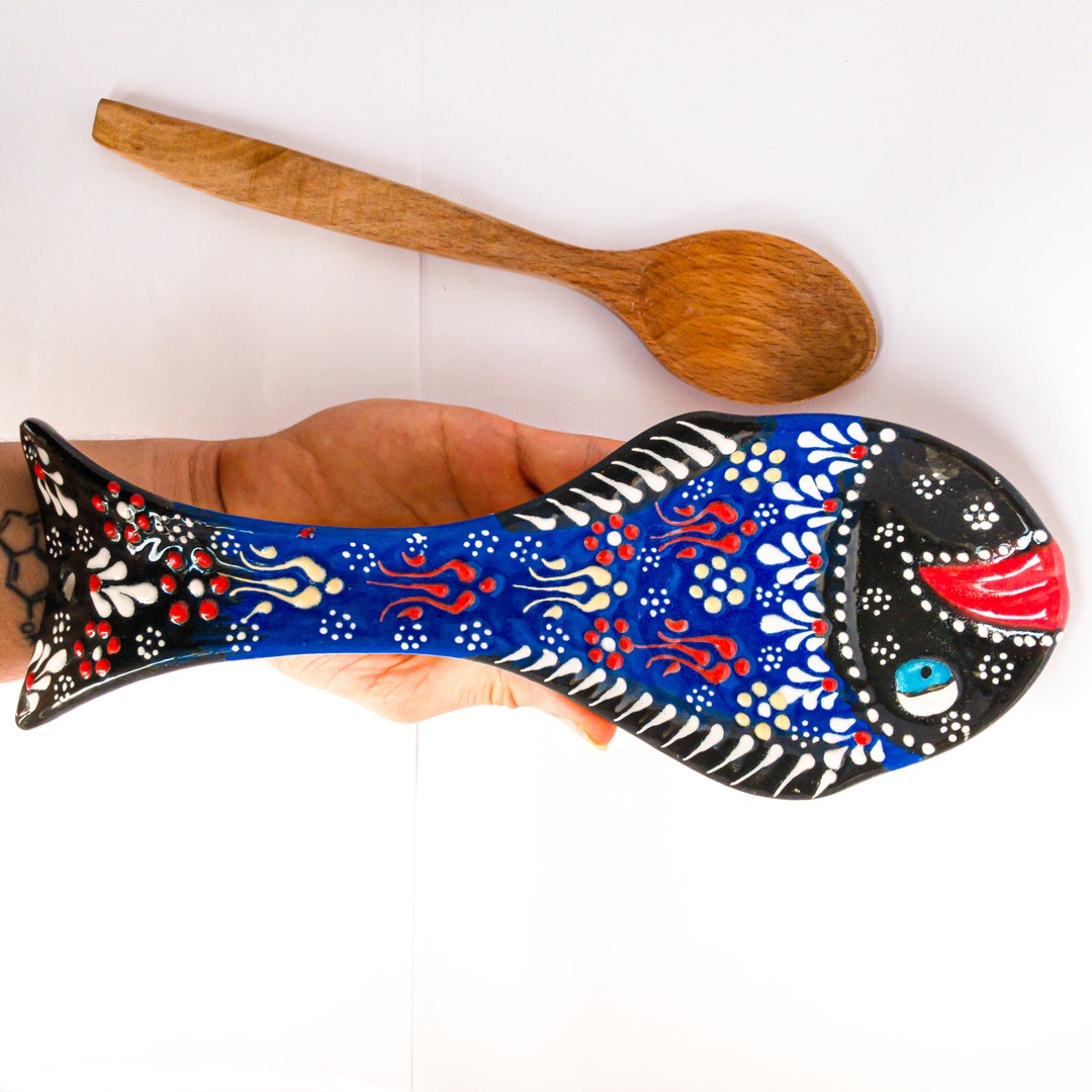 Sea Fish Spoon Rest or Wall Decor, Handcrafted Clay Ocean Fish Wall Art ...