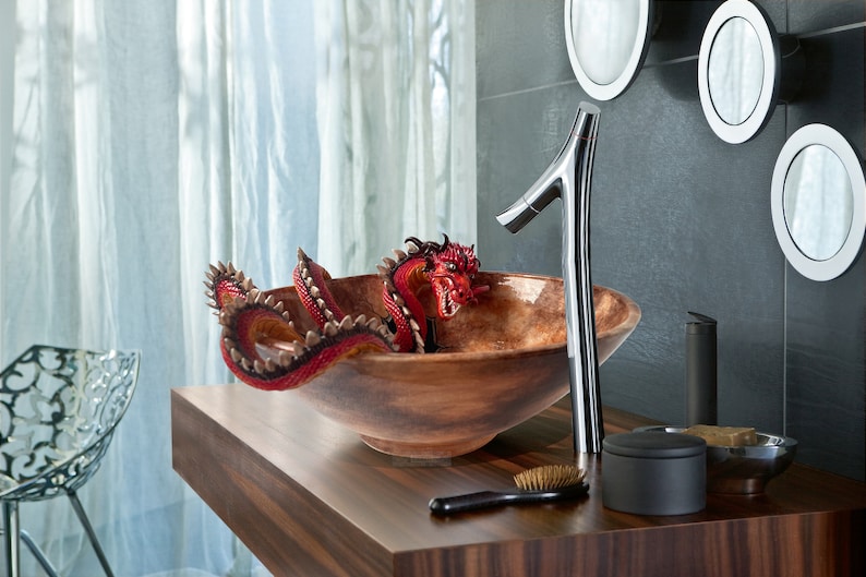 Large Ceramic Dragon Vessel Sink Mediterranean Pottery Sink | Etsy