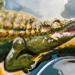 Bathroom Alligator Relief Vessel Sink, Ceramic Countertop Crocodile 3D ...