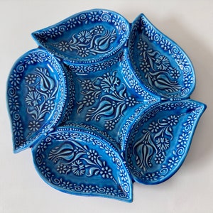 Multi Section Divided Serving Dish Platter, Turkish Ceramic Offering ...