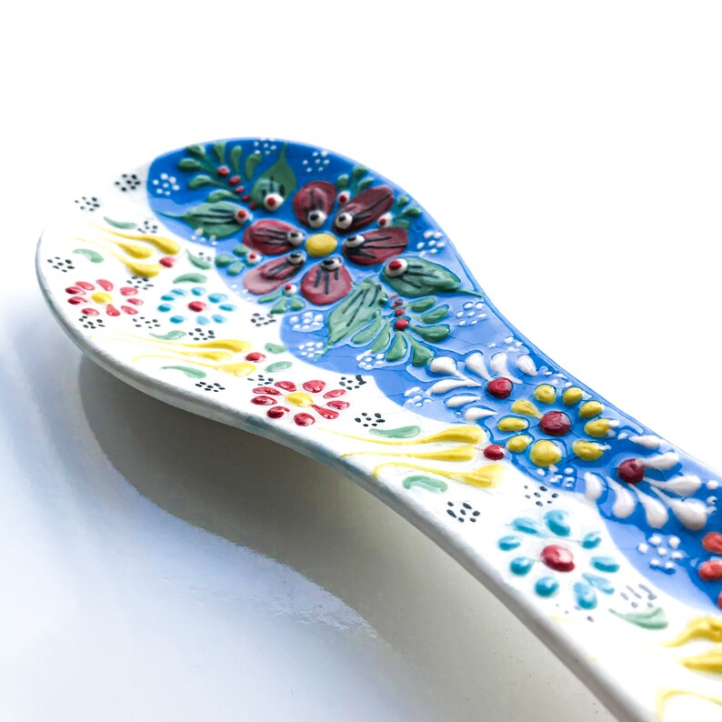 Sky Blue Coffee Spoon Rest Tea Spoon Holder Abstract Blue - Etsy