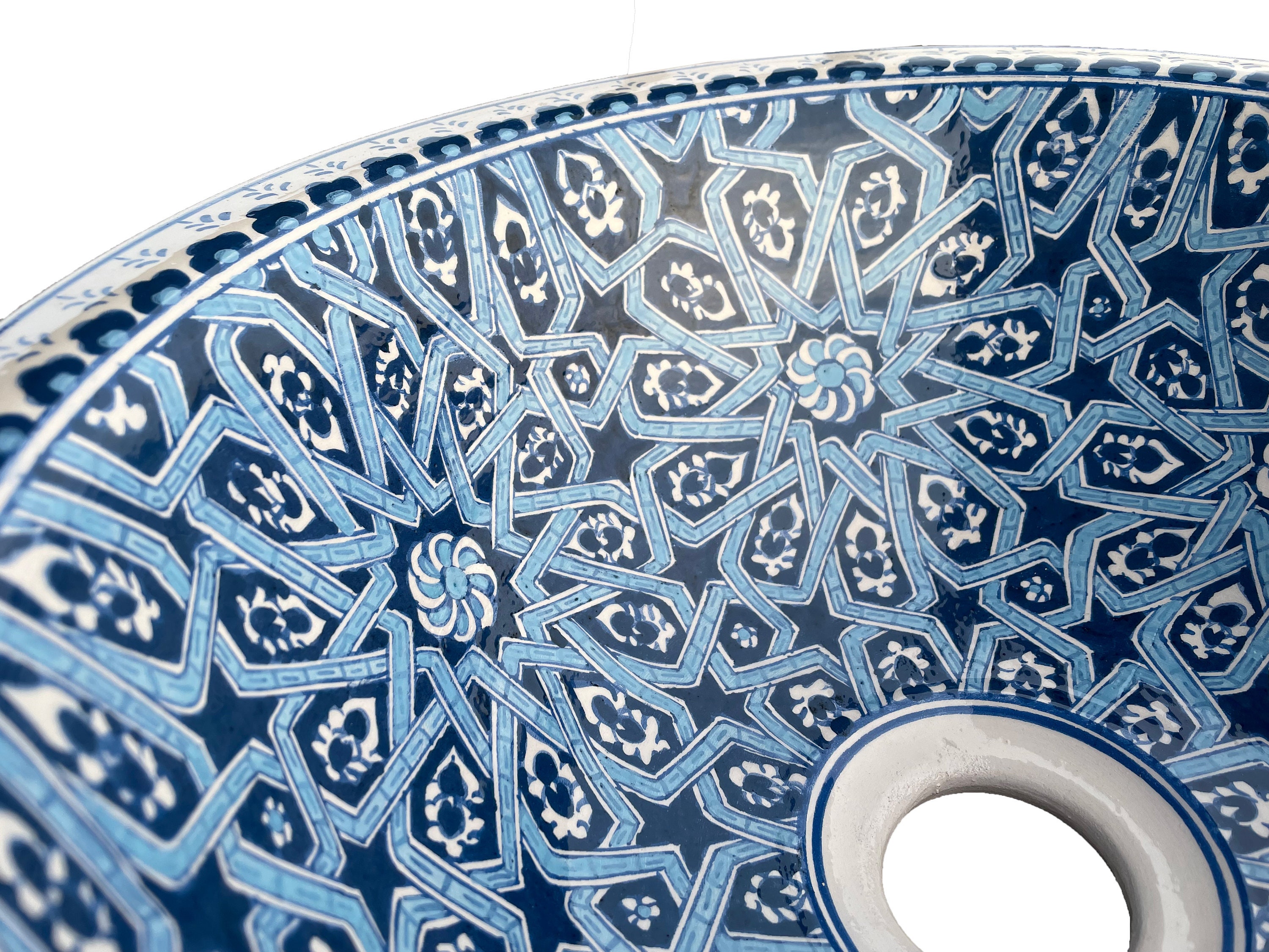 14 Inch Bathroom Blue Vessel Sink Countertop Basin Washing - Etsy