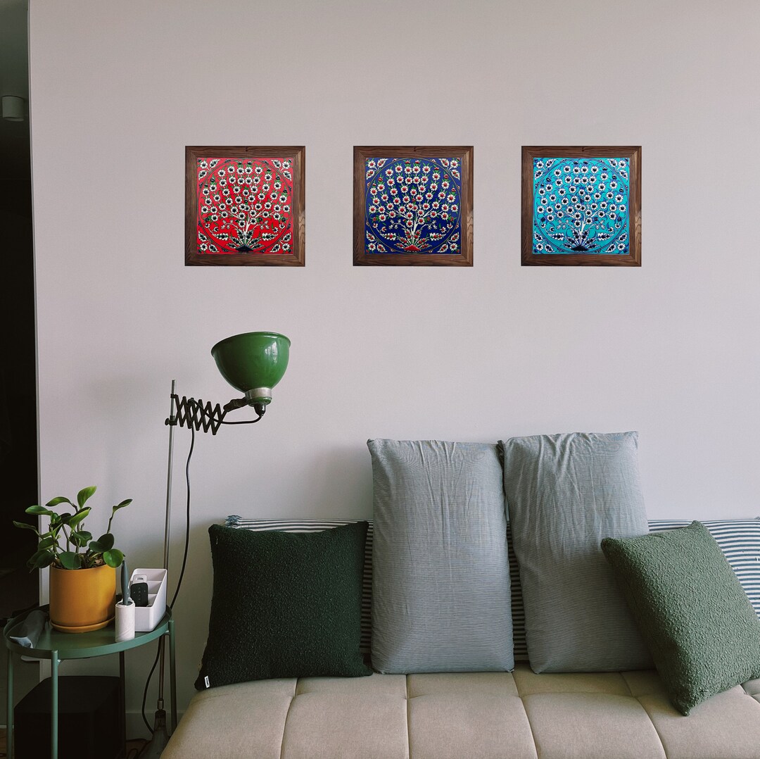 Beautiful Tree of Life and Ornamental Tree Leaves Tiles, Ceramic ...