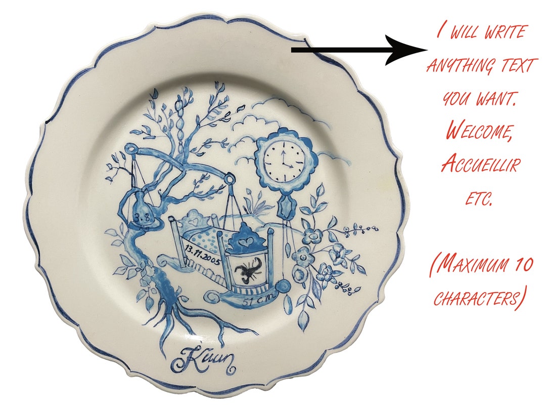 Personalized Hand Painted Ceramic Birthday Plate, Special Occasion ...