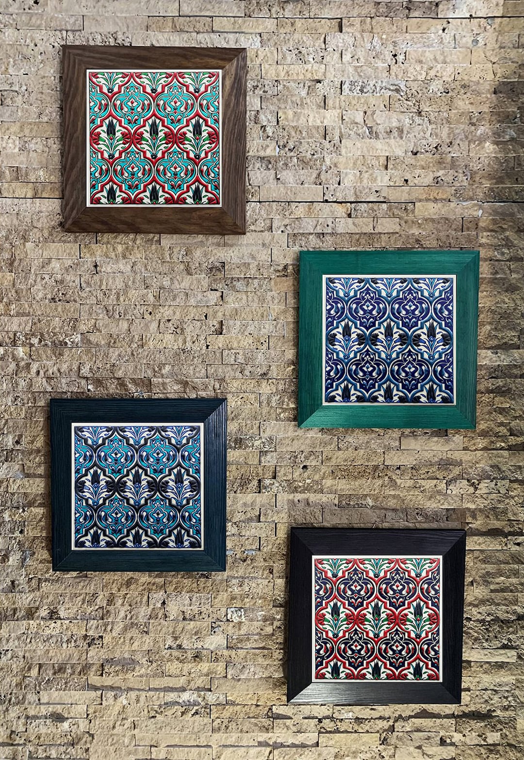 Tulip Ceramic Tile, Decorative Tiles for Hanging, Framed Backsplash ...