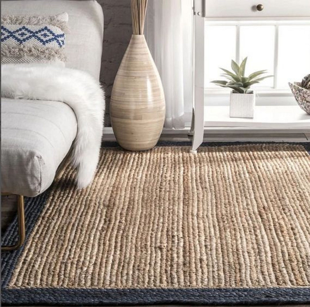Hand Braided Jute Rug Large Sqaure Rug Natural Jute Rug - Etsy