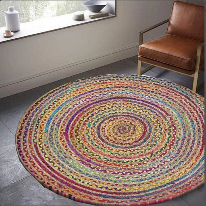 Hand Braided Jute Rug Round Jute Rug Outdoor Patio Rug - Etsy