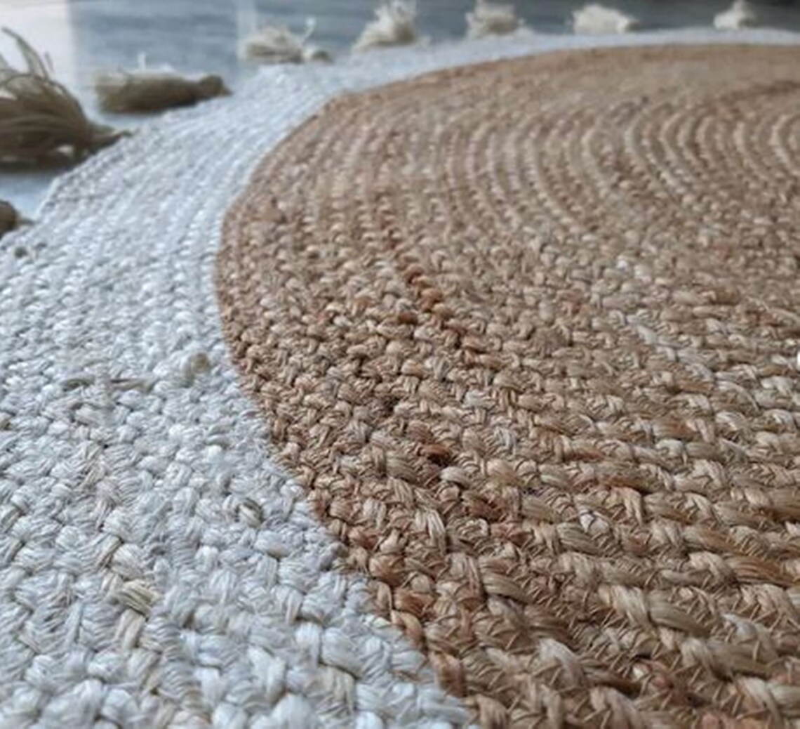 4x4 6x6 8x8 Ft. Natural Handwoven Jute Round Rug Bohemain Jute - Etsy
