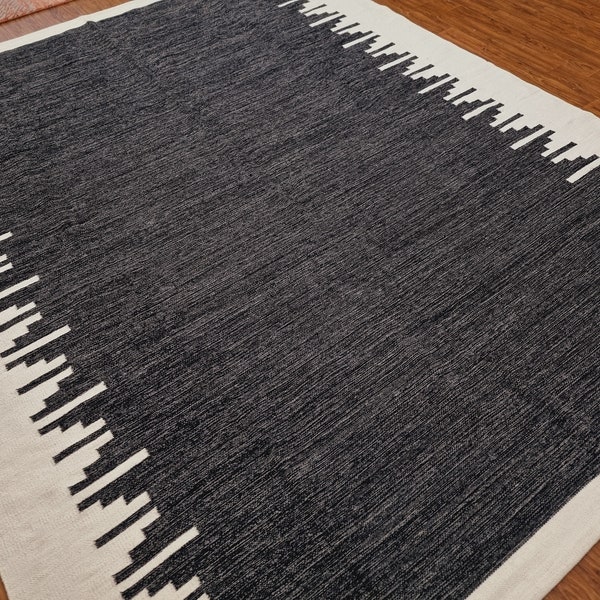 Black and White Kilim Rug - Etsy