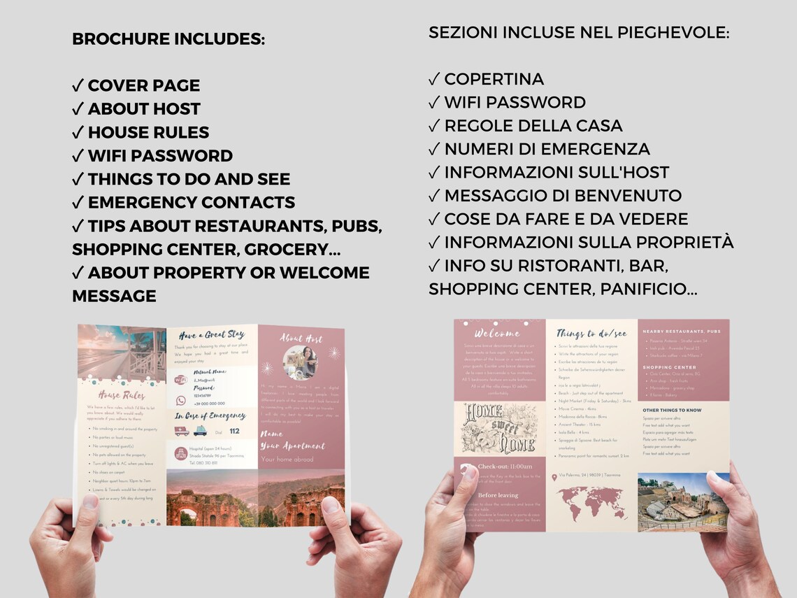 Airbnb Flyer Trifold Airbnb Brochure - Etsy UK