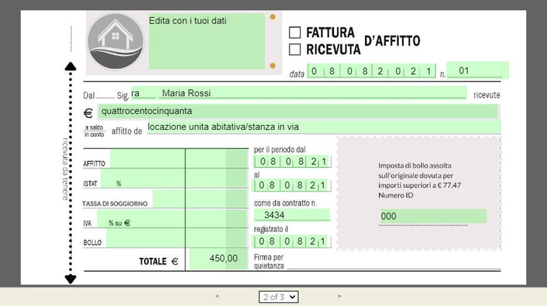 RICEVUTA AFFITTO - Etsy Italia