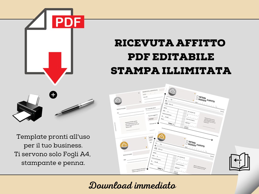 RICEVUTA AFFITTO - Etsy Italia