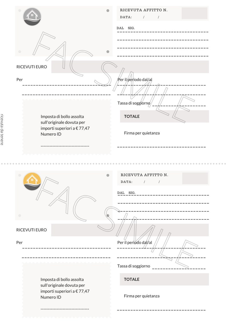 RICEVUTA AFFITTO - Etsy Italia
