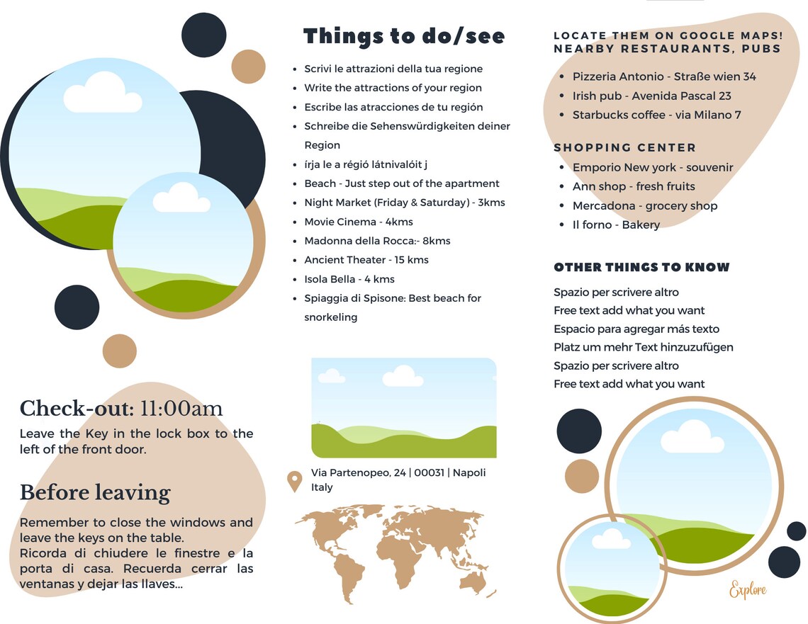 Vacation Rental Flyer Airbnb Brochure 100% Editable on - Etsy