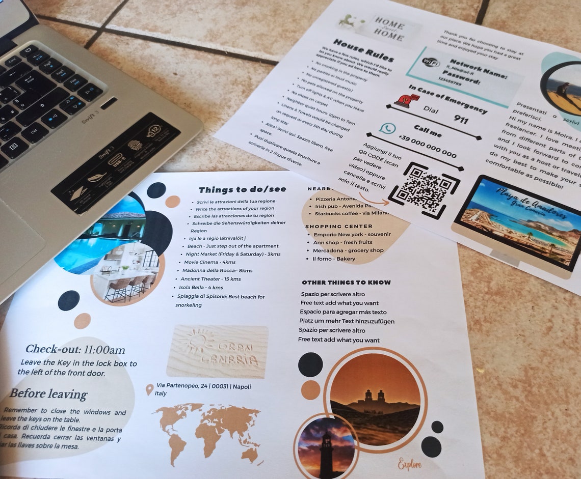 Vacation Rental Flyer Airbnb Brochure 100% Editable on - Etsy