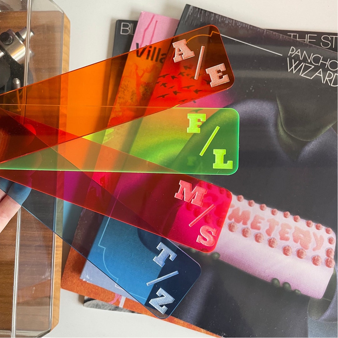 4 Pack of Multicolor Vinyl Record Dividers - Font 1 - Etsy
