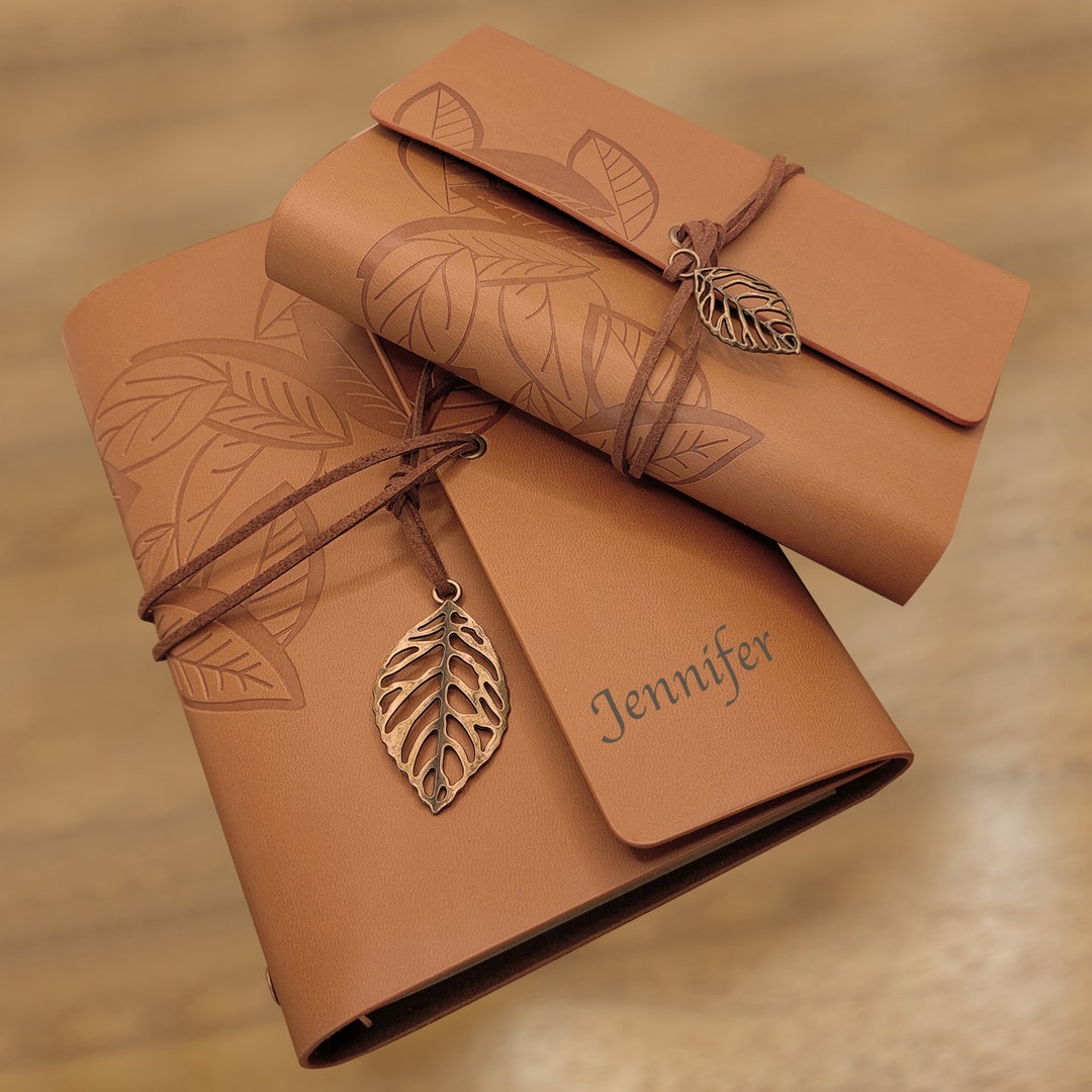 Personalized Vegan Leather Journal, Custom Engraved Photo Vegan Leather ...