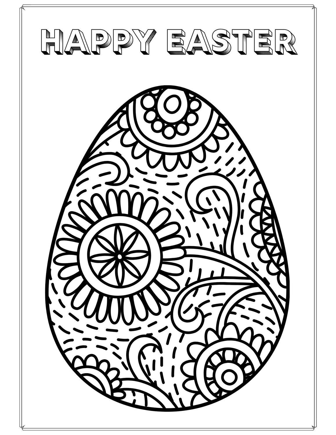 Easter Coloring Page - Etsy
