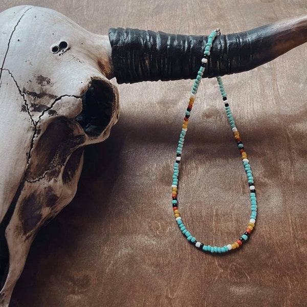 Western Beaded Necklace - Etsy