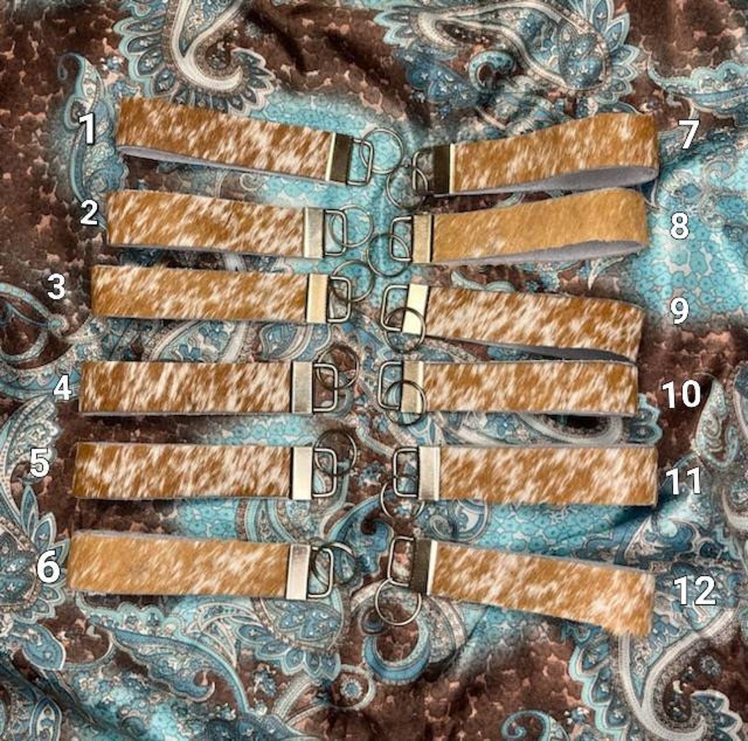 Cowhide Key Fobs Cowhide Key Chain Punchy Keychains Western - Etsy