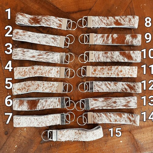 Cowhide Key Fobs Cowhide Key Chain Punchy Keychains Western - Etsy