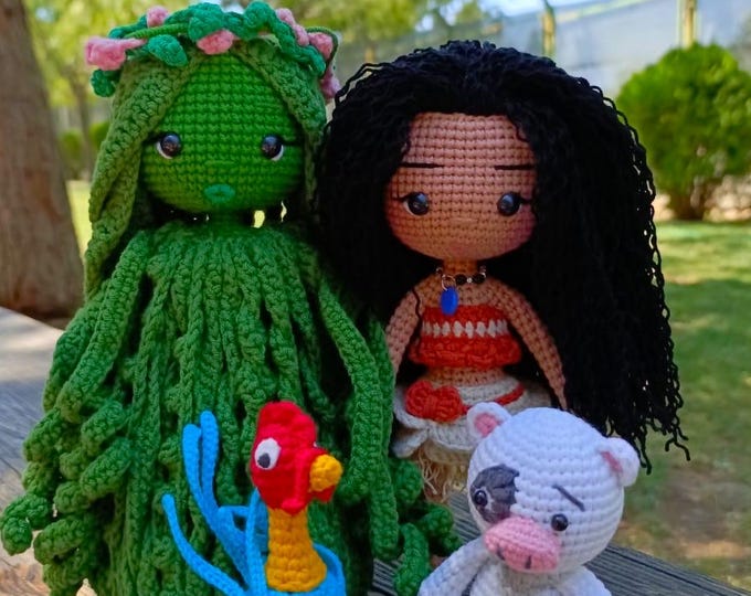 Amigurumi Moana Charaktere: Moana, Hei Hei, Pua Puppen, Häkel- und ...