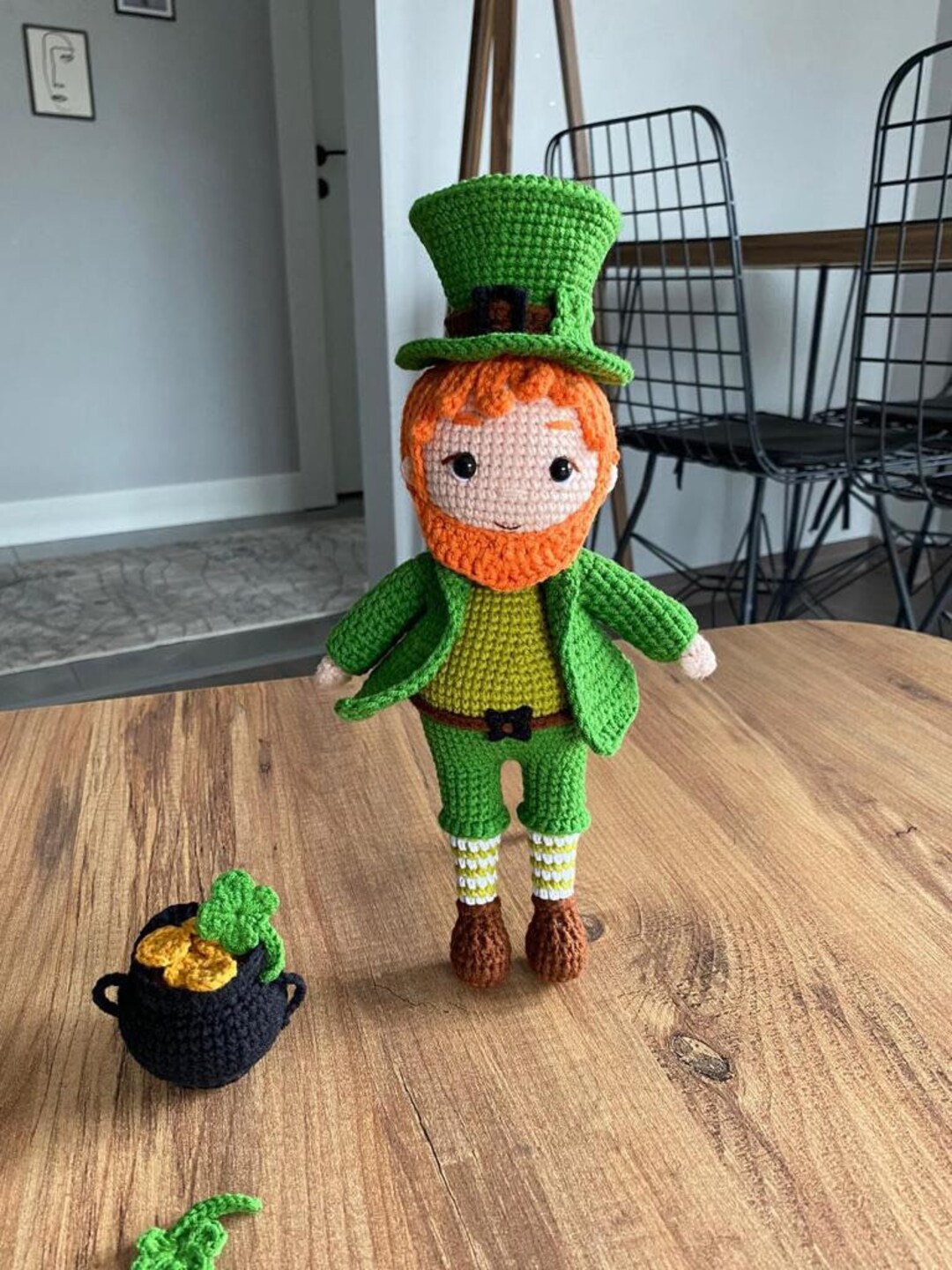 Handmade St. Patrick’s Day Goblin Dwarf Decoration, Handmade Crochet ...