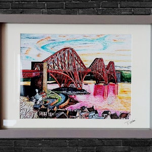 Forth Bridge Art, Scotland Landmark Framed/unframed Gicleè Styled Print ...