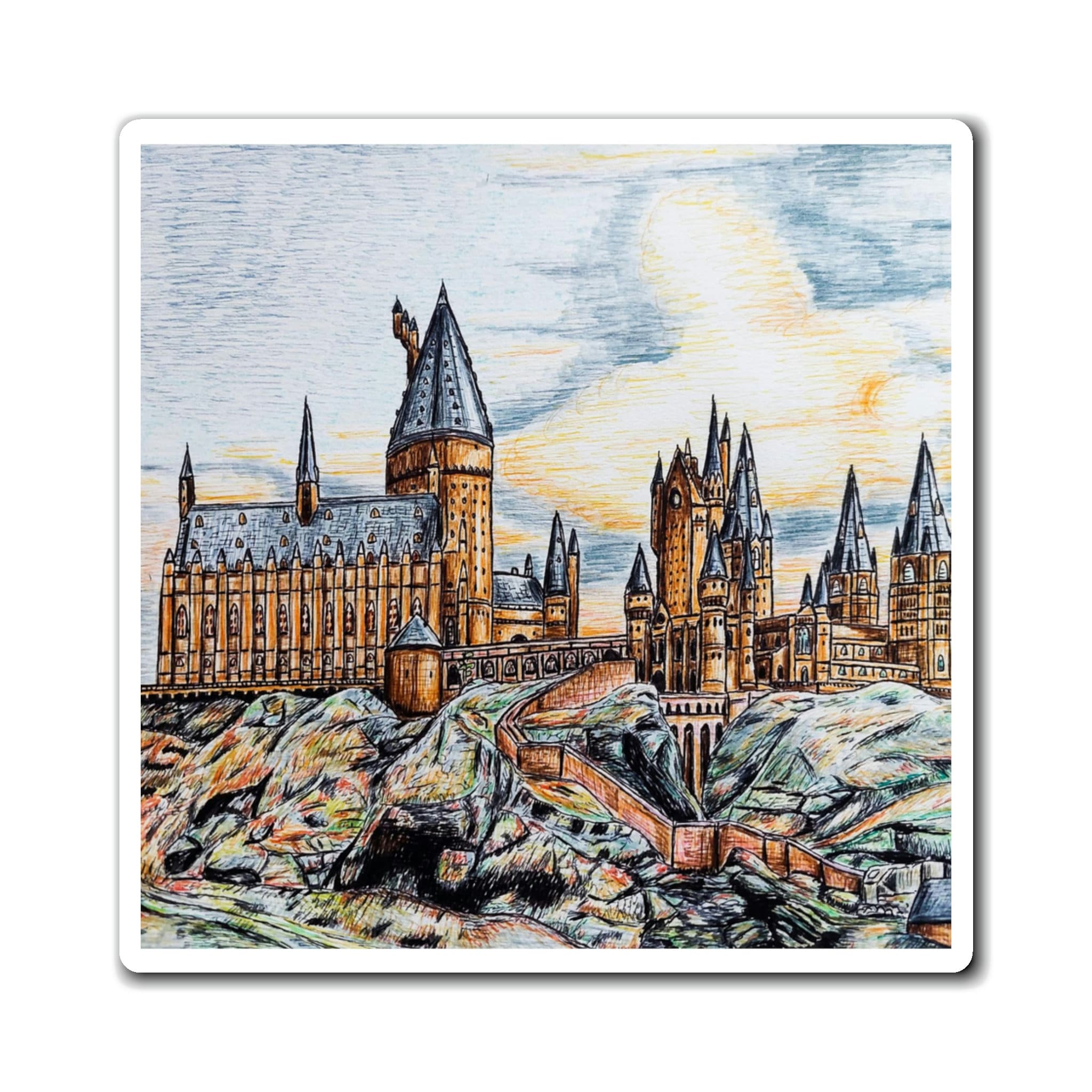 Harry Potter Hogwarts Art Design Fridge Magnet- Gifrt, Decor, Movie ...