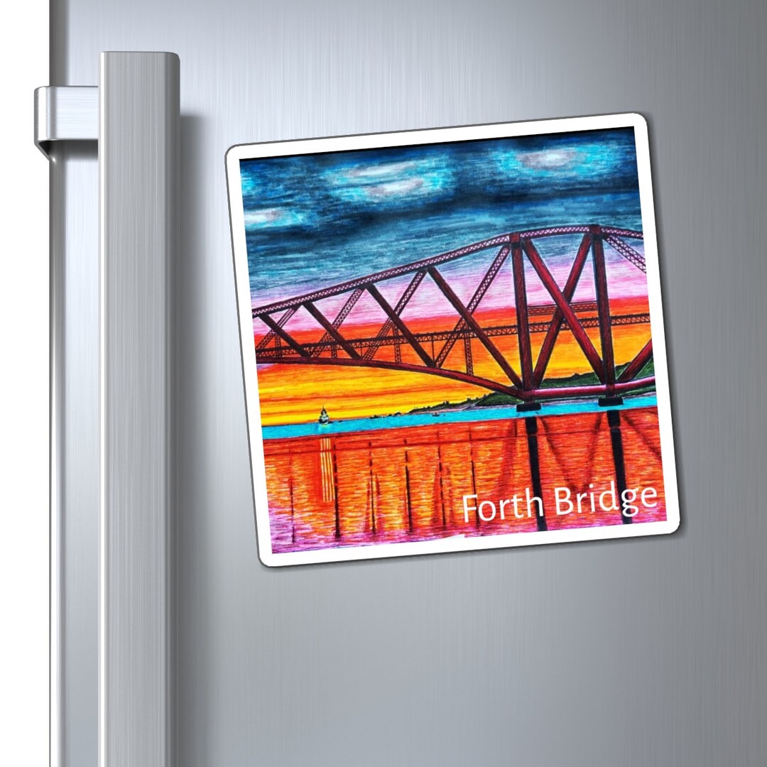 Forth Bridge, Fife Art Fridge, Scotland Magnet- (birthday Gift, Home ...