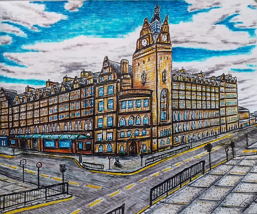 Glasgow Central Station Original Artwork- Home Decor, Wall, Birthday ...