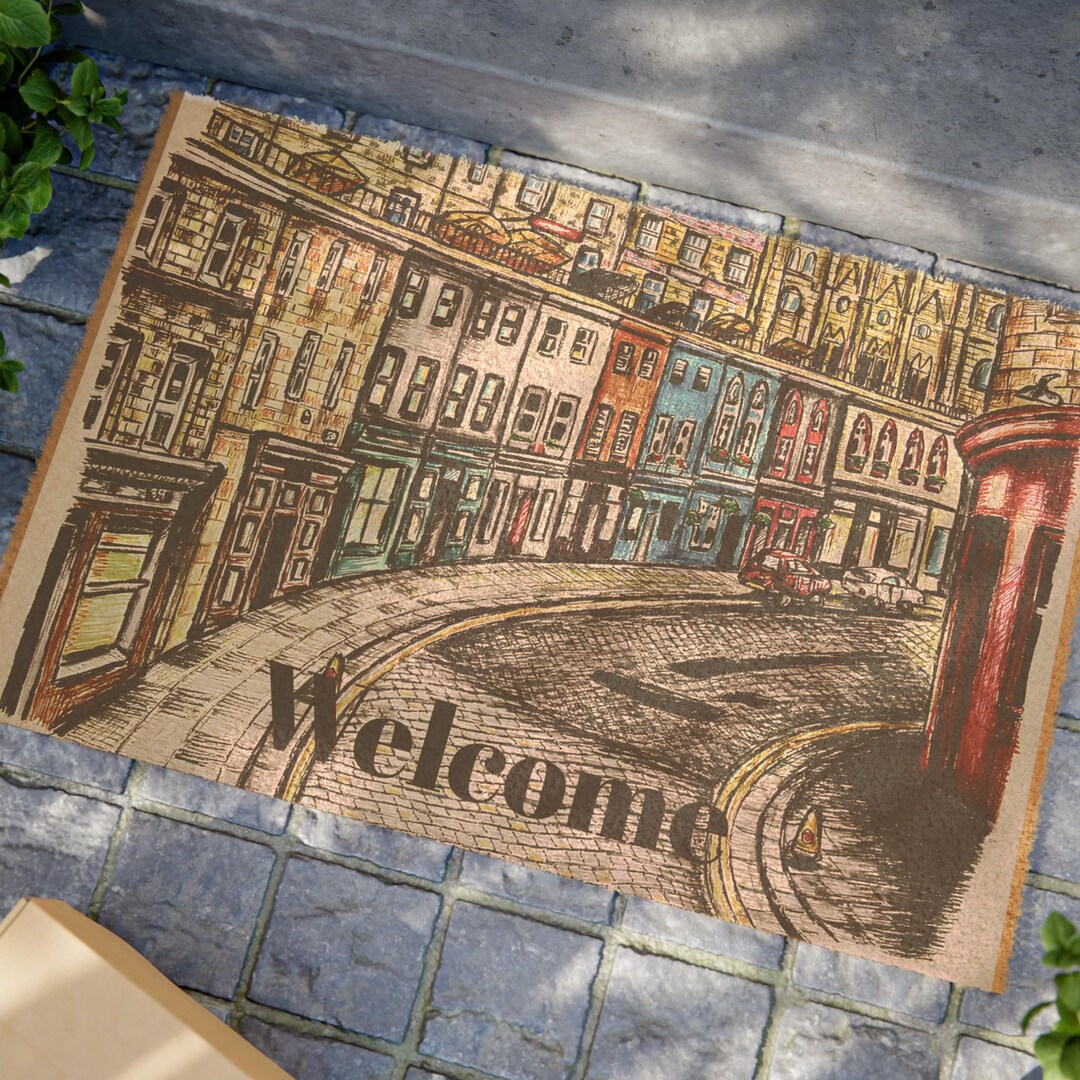 Edinburgh Scotland, Old Town, Welcome Doormat home Decor, Outdoor, Mat ...