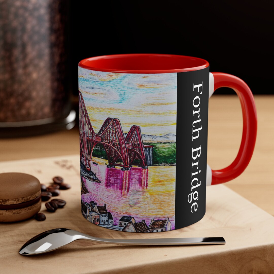 Forth Bridge Scotland Coffee Mug: Scottish Landmark Art, 11oz - Etsy UK