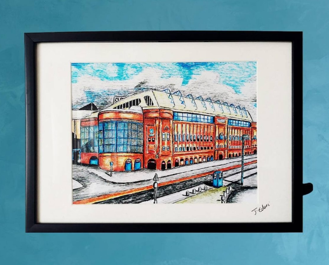Rangers FC Art Framed/ Unframed Football Giclee Print- Ibrox, Scotland ...
