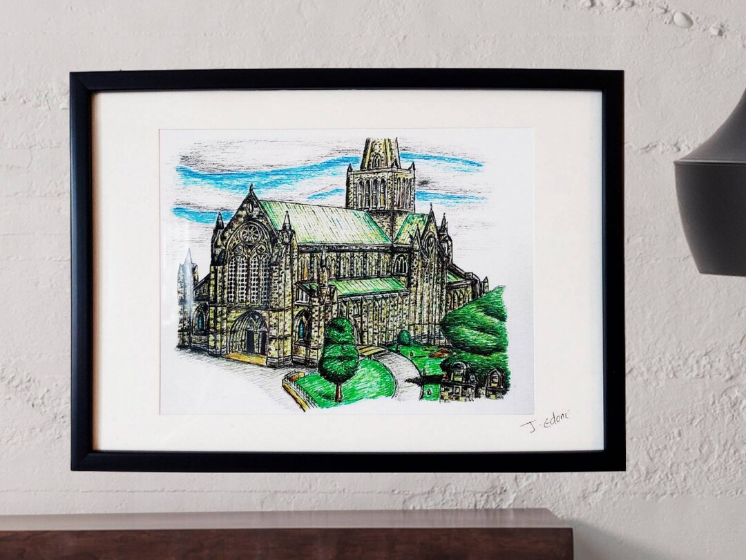 Glasgow Artwork, Cathedral, Scotland Framed Giclee Styled Print ...