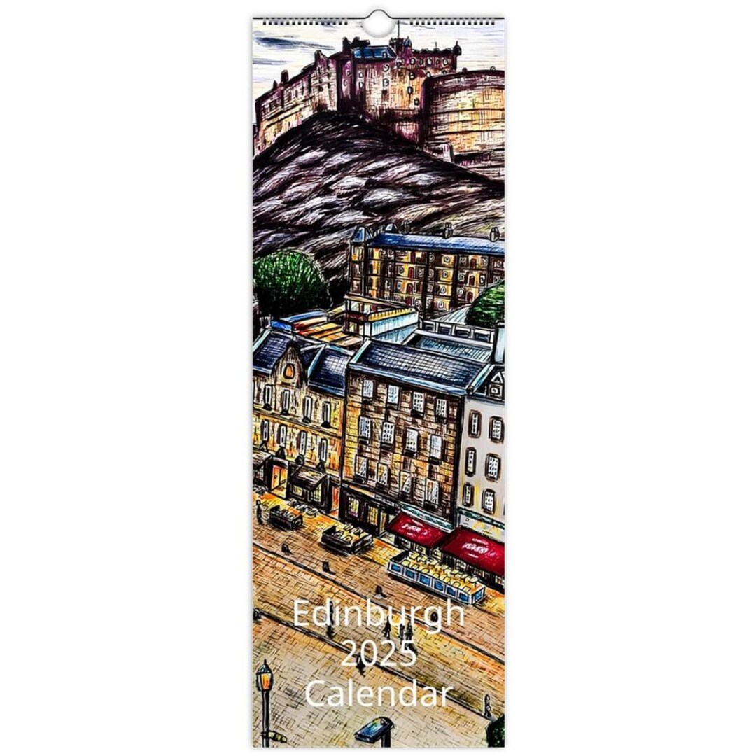 Slim Edinburgh Calendar, Wall Art- Birthday Gift, House Warming Gift ...